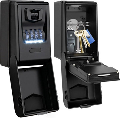 Outdoor Secure Key Box Large Waterproof Wall Mounted Key Box Black