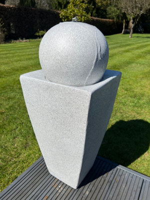 Outdoor Self Contained Round Ball On Vase Feature with LED Lights in ...