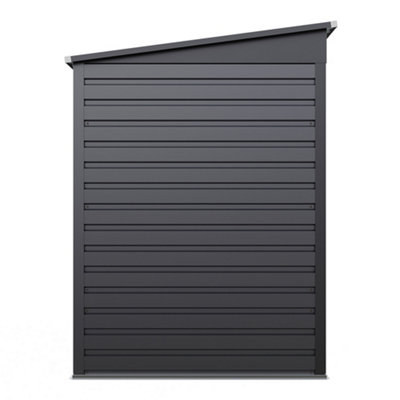 Outdoor Shed Single Door Galvanized Steel Plate Shed Storage Shed in Grey