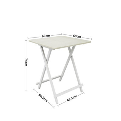 Outdoor Square White MDF Wooden Tabletop Folding Table Foldable Table ...