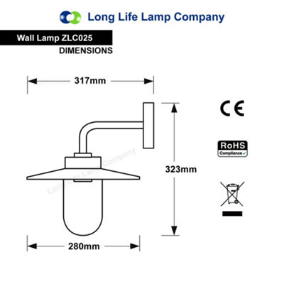 Outdoor Stainless Steel Wall Light IP44 Down Light Heritage Style ZLC025