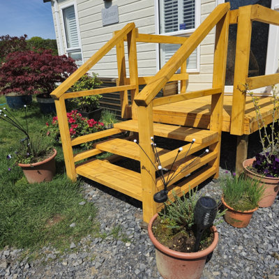 Outdoor Stairs Kit For Caravan and Lodges / Outdoor Wooden Stairs ...