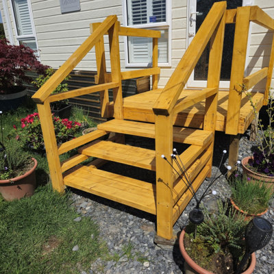 Outdoor Stairs Kit For Caravan and Lodges / Outdoor Wooden Stairs ...
