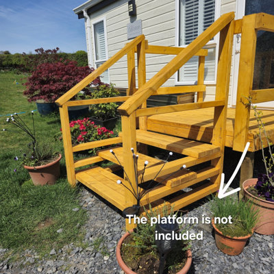 Outdoor Stairs Kit For Caravan and Lodges / Outdoor Wooden Stairs ...
