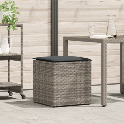 Outdoor Storage Box Grey and Dark Grey Rattan Large Storage
