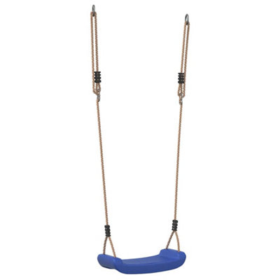 OUTDOOR SWING SEAT FOR KIDS SINGLE WITH ADJUSTABLE ROPE BLUE