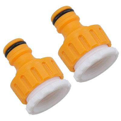 Outdoor Tap Garden Hose Connector 3/4in Thread + 1/2in Reducer Watering 2pc