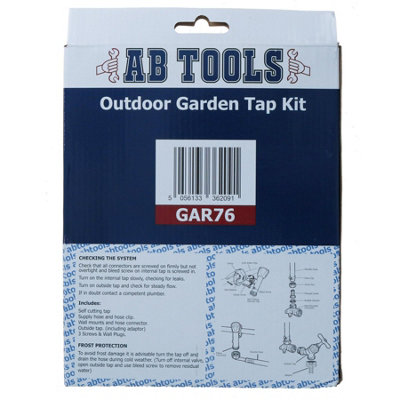 Outdoor Tap Kit Brass Self Cut Tap Hose Pipe Garden Water Fittings Wall ...