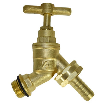Outdoor Tap Kit Brass Self Cut Tap Hose Pipe Garden Water Fittings Wall ...