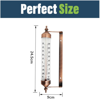 Outdoor Thermometer with Stylish Bronze Effect Design - Attractive ...