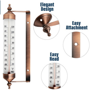 Shop Outdoor Thermometer with Stylish Bronze Effect Design - Attractive ...