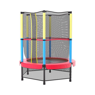 Outdoor Trampoline with High Enclosure Net, Red