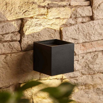 Outdoor Up and Down LED Square Box Wall Light | DIY at B&Q