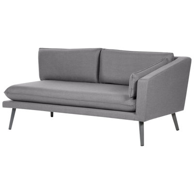 Outdoor Upholstered Sofa Garden Sofa LORETELLO Polyester Grey ...