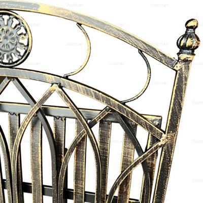 Outdoor Vintage Bistro Set, 2 Folding Chairs and Round Table - Ornate ...