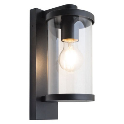 Outdoor Wall Light Black Lantern Clear Diffuser ZLC378 with LED 4w Warm