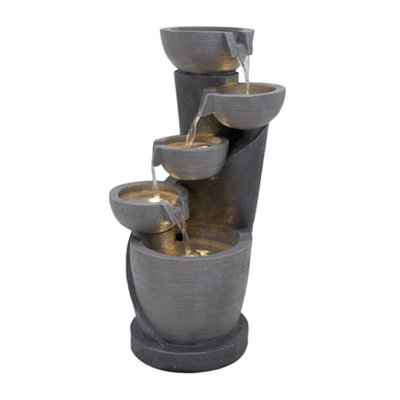 OUTDOOR WATER FEATURE GARDEN FOUNTAIN LED PLUG-IN PUMP ILLUSION LAGOON