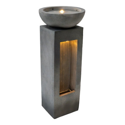 Outdoor Water Feature Garden Fountain LED Plug-In Pump Serenity Falls