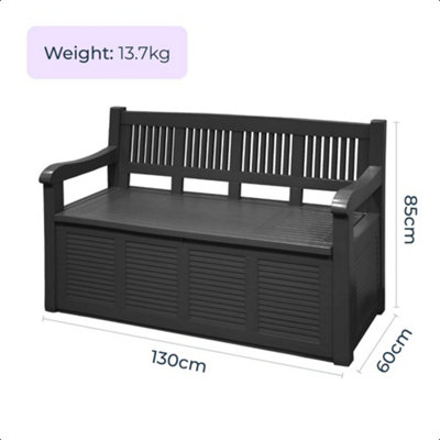 Outdoor Waterproof Garden Seat Bench Storage Box Grey 280L