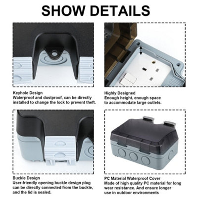 OUTDOOR WEATHERPROOF DOUBLE SWITCHED SOCKET 13A IP66
