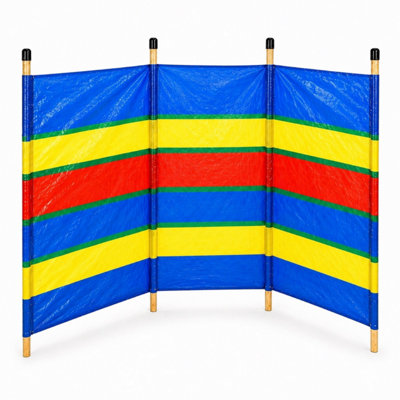 Outdoor Windbreaker (4 x 6)ft 4 poles for Beach Camping and Patio Use