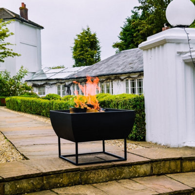 Outdoor Windermere Iron Firebowl - Metal - D50 x W50 x H35 cm - Black ...