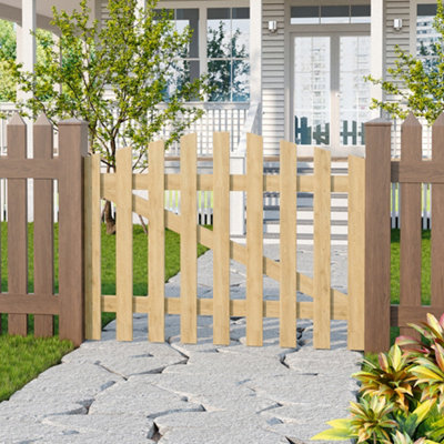 Outdoor Wooden Garden Gate Fence Patio Gate Yard Entrance Way Door ...
