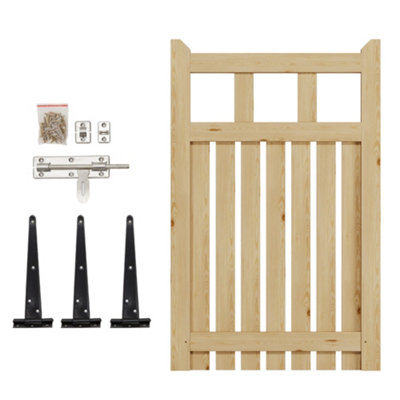Outdoor Wooden Garden Gate & Security Barrier 76cm W x 120cm H