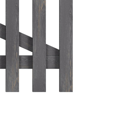 Outdoor Wooden Side Gate in Grey Finish Freestanding Picket Fence Gate ...
