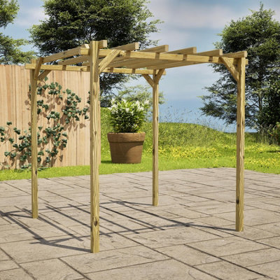 OutdoorGardens Wooden 2 x 2m Pergola