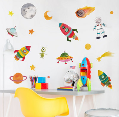 Outer Space Themed Wall Sticker Set
