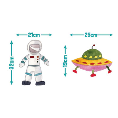 Outer Space Themed Wall Sticker Set