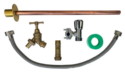 Outside Garden Tap Kit Easy Self Cutting DIY Fitting for Outdoor Hose Tap.