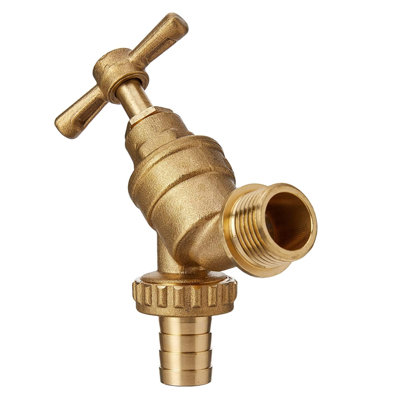 Outside Garden Tap Kit with Through Wall Flange with Fixings (Brown ...