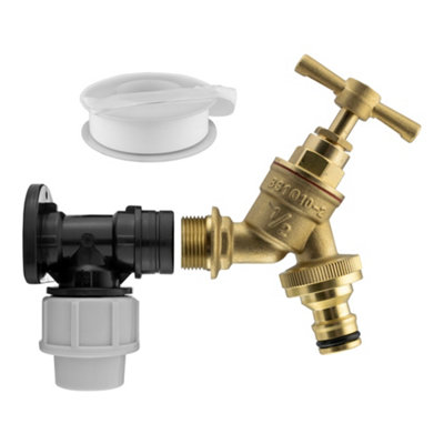 outside tap kit,20mm mdpe wallplate/elbow backplate+ bib tap+ptfe tape ...