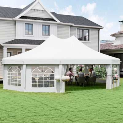 Outsunny 10 Sides Heavy Duty Tent Gazebo Outdoor Party Wedding Event ...