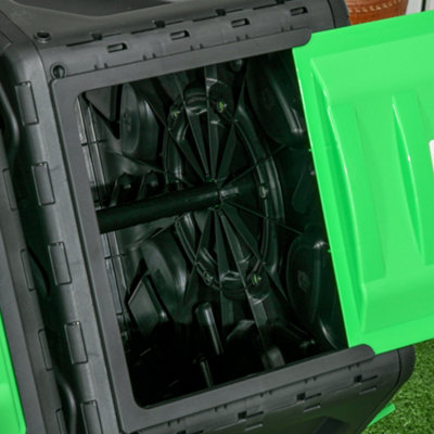 Outsunny 130L Compost Bin Dual Chamber Rotating Composter w ...