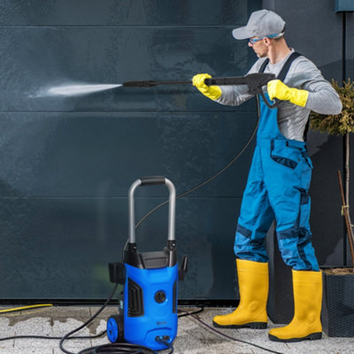 OUTSUNNY 1800W POWER WASHER 150 BAR PRESSURE WITH ADJUSTABLE NOZZLE, BLUE