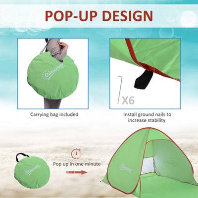 Outsunny 2-3 Person Pop up Tent Instant Camping Tent Sun Shade Shelter ...