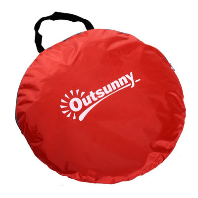 Outsunny 2-3 Person Pop up Tent Instant Camping Tent Sun Shade Shelter, Red