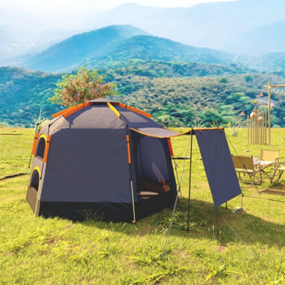 Outsunny 2-4 Person Tent, Instant Pop Up Camping Tent, Dark Grey