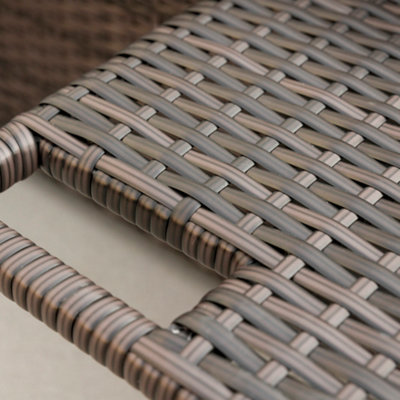 Outsunny 2 Seater Double Rattan Sun Lounger Recliner Day Bed Wicker ...