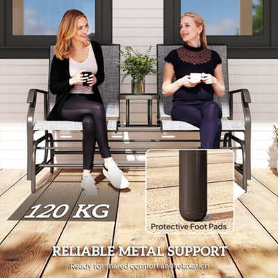 Outsunny 2 Seater Rocker Double Rocking Chair Lounger Outdoor Garden ...