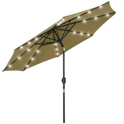Outsunny 24 LED Solar Powered Parasol Umbrella Garden Tilt Outdoor ...
