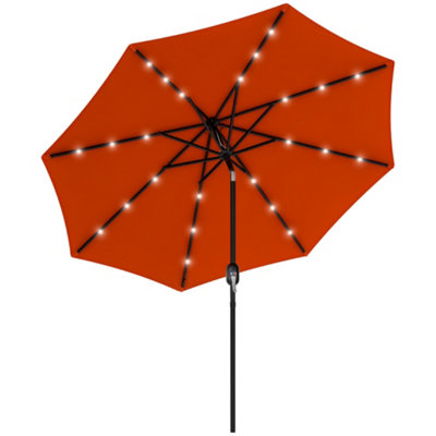 Outsunny 24 LED Solar Powered Parasol Umbrella Garden Tilt Outdoor ...