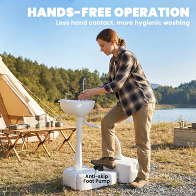 Outsunny 24L Portable Portable Hand wash Sink Hand Washing Basin Water ...
