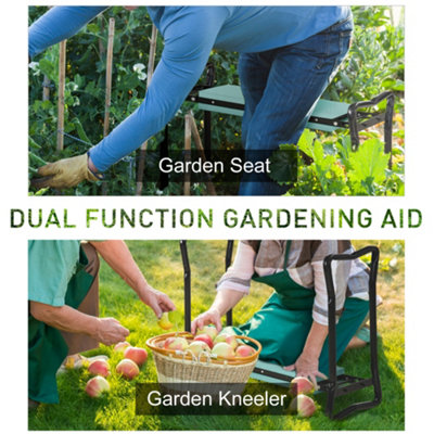 Outsunny 2In1 Folding Garden Kneeler Foam Chair Pad Support Bench ...