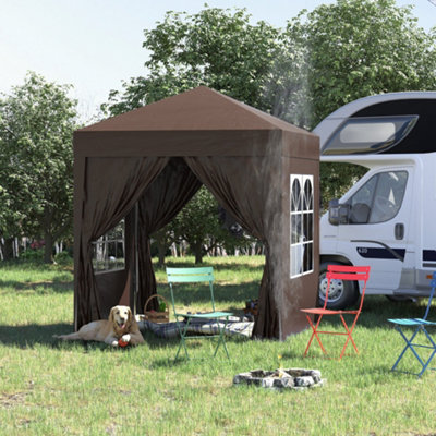 Outsunny 2mx2m Pop Up Gazebo Party Tent Canopy Marquee with Storage Bag ...