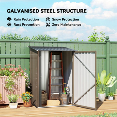 Outsunny 3.3ft x 3.4ft Outdoor Storage Shed Steel Garden Shed w ...