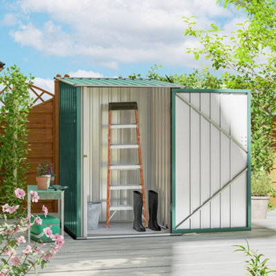 OUTSUNNY 3.3FT X 3.4FT OUTDOOR STORAGE SHED STEEL GARDEN SHED W ...